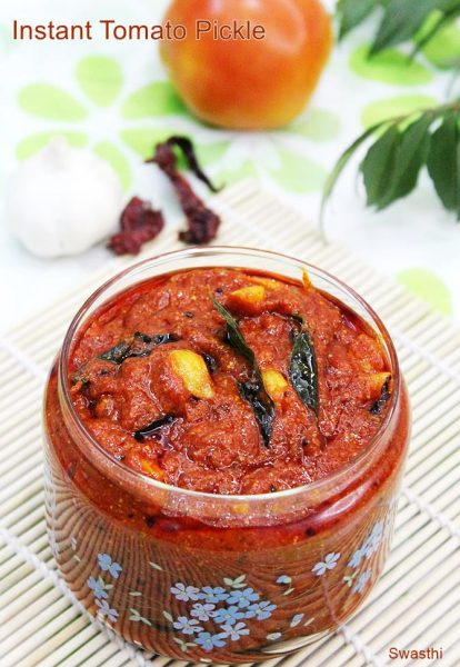 Tomato pickle - Swasthi's Recipes