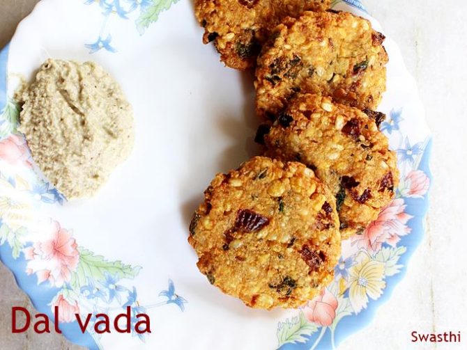 Dal vada recipe (Lentil fritters) - Swasthi's Recipes
