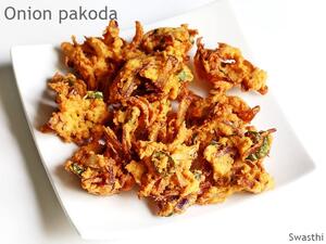 Onion pakoda recipe, how to make pakoda - Swasthi's Recipes