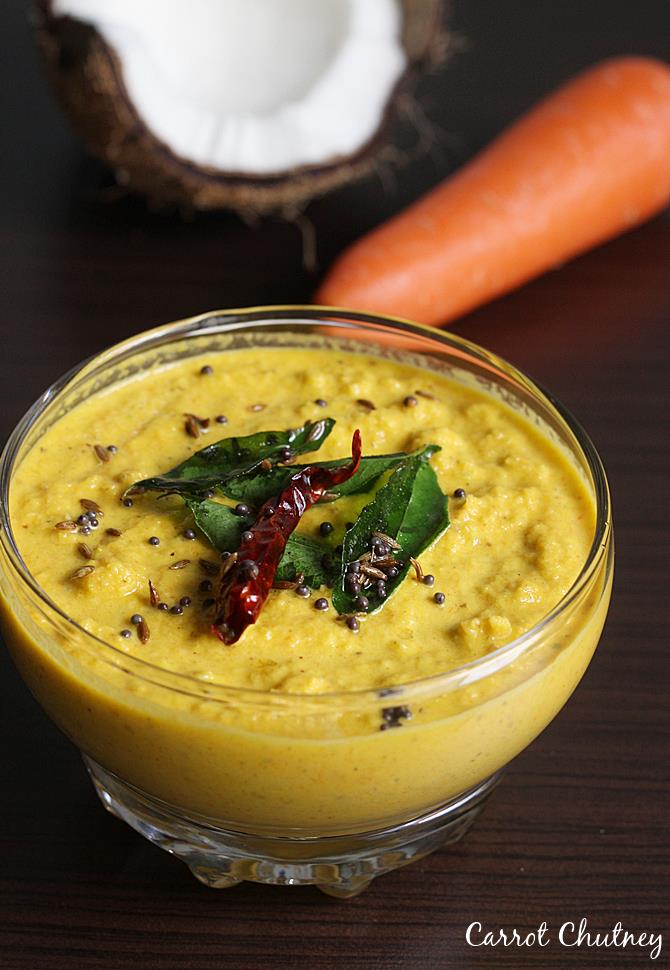 Carrot chutney recipe | How to make carrot chutney | Chutney recipes