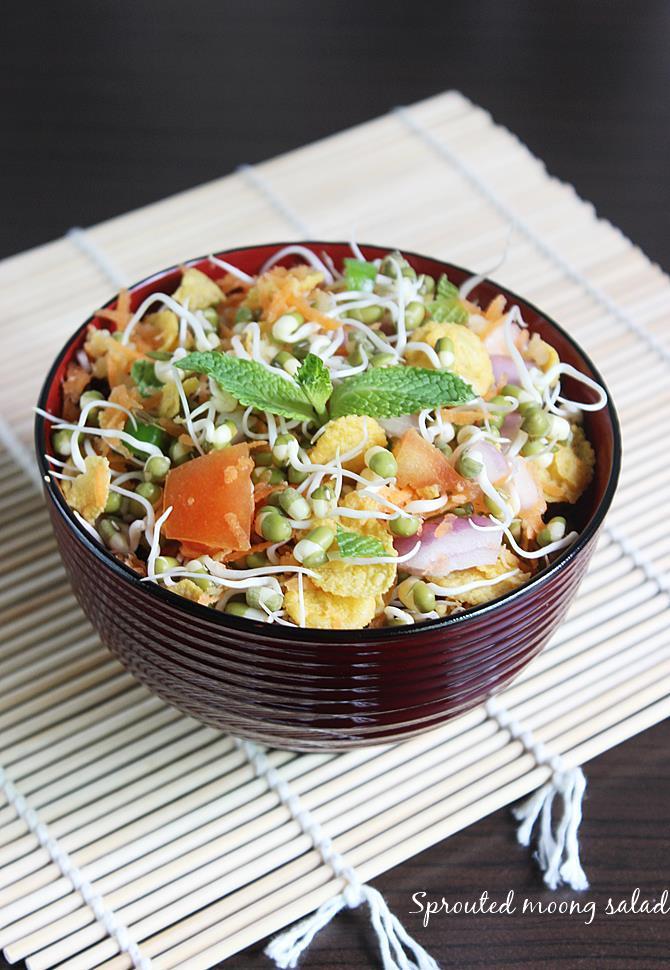 Moong Sprouts Salad Recipe Sprouted Moong Salad Recipe