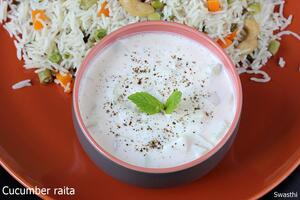 Cucumber Raita Recipe for Biryani, Pulao - Swasthi's Recipes