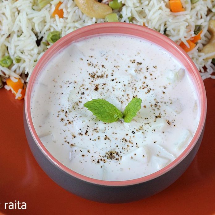 Cucumber Raita Recipe for Biryani, Pulao - Swasthi's Recipes