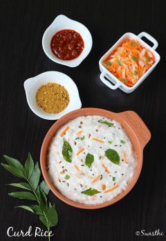 Curd Rice Recipe | Thayir Sadam - Swasthi's Recipes