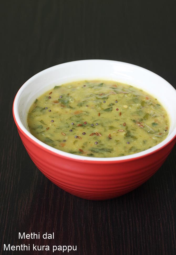 Methi dal (Menthi kura pappu) - Swasthi's Recipes