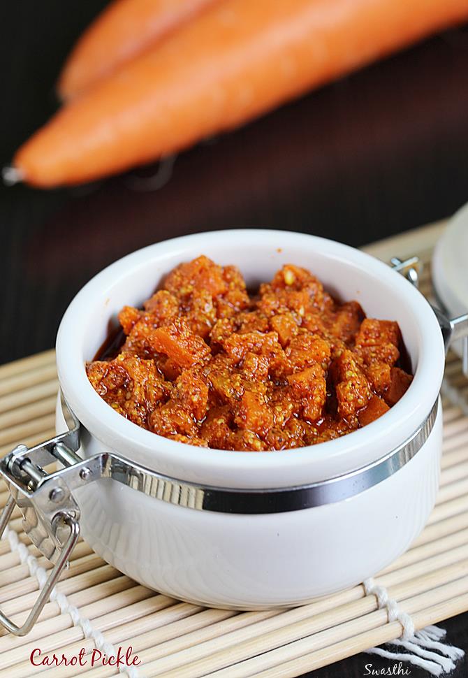Carrot pickle recipe | Gajar ka achar | Carrot avakaya recipe