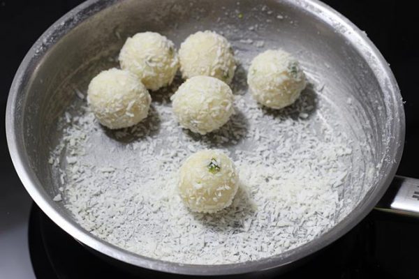 Coconut Ladoo with Condensed Milk - Swasthi's Recipes