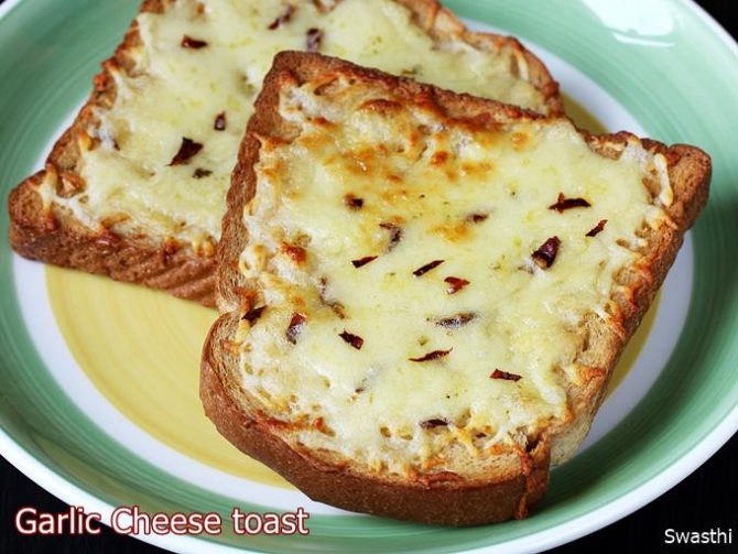 Garlic cheese toast recipe - Swasthi's Recipes