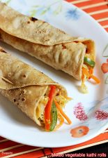 Veg roll recipe (vegetable chapati rolls) - Swasthi's Recipes