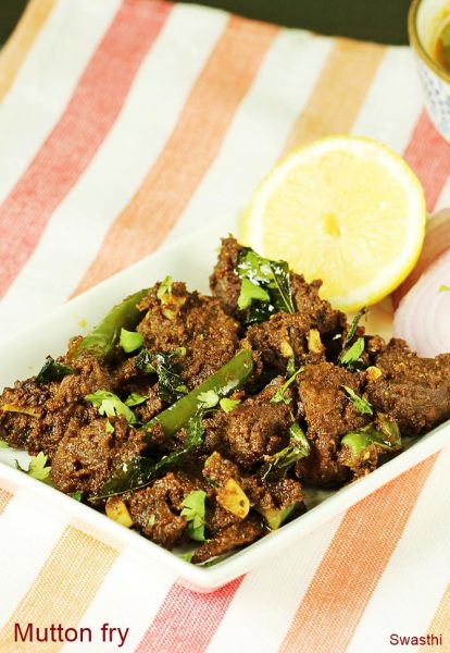 Mutton Fry | Mutton Sukka | Mutton Roast - Swasthi's Recipes