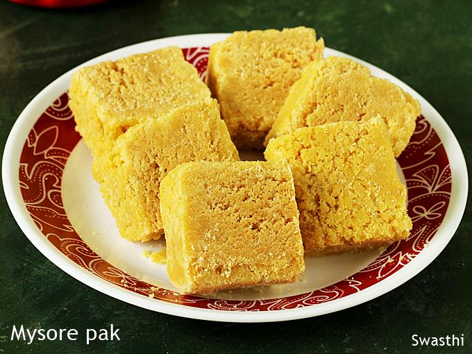 Mysore pak recipe - Swasthi's Recipes