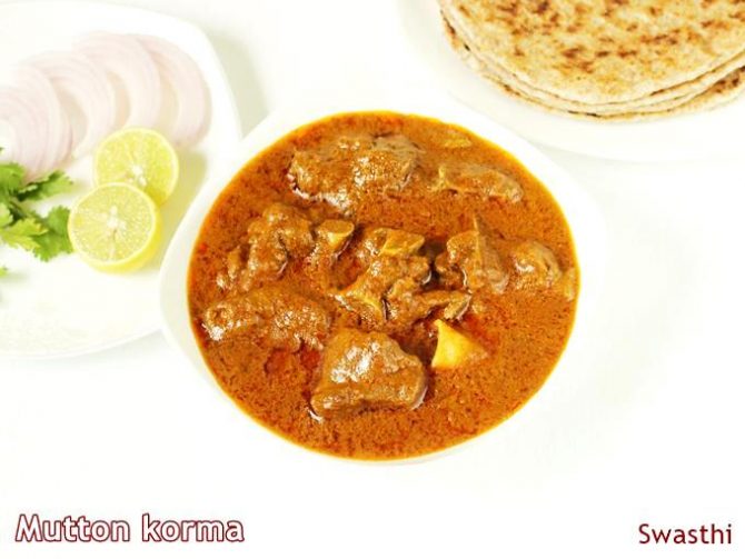 Mutton korma (lamb korma recipe) - Swasthi's Recipes