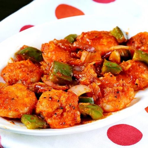 Chilli prawns recipe - Swasthi's Recipes