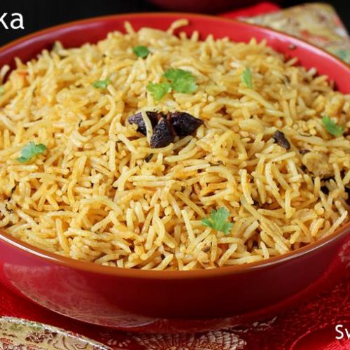 Biryani Rice Recipe (Kuska Rice) - Swasthi's Recipes