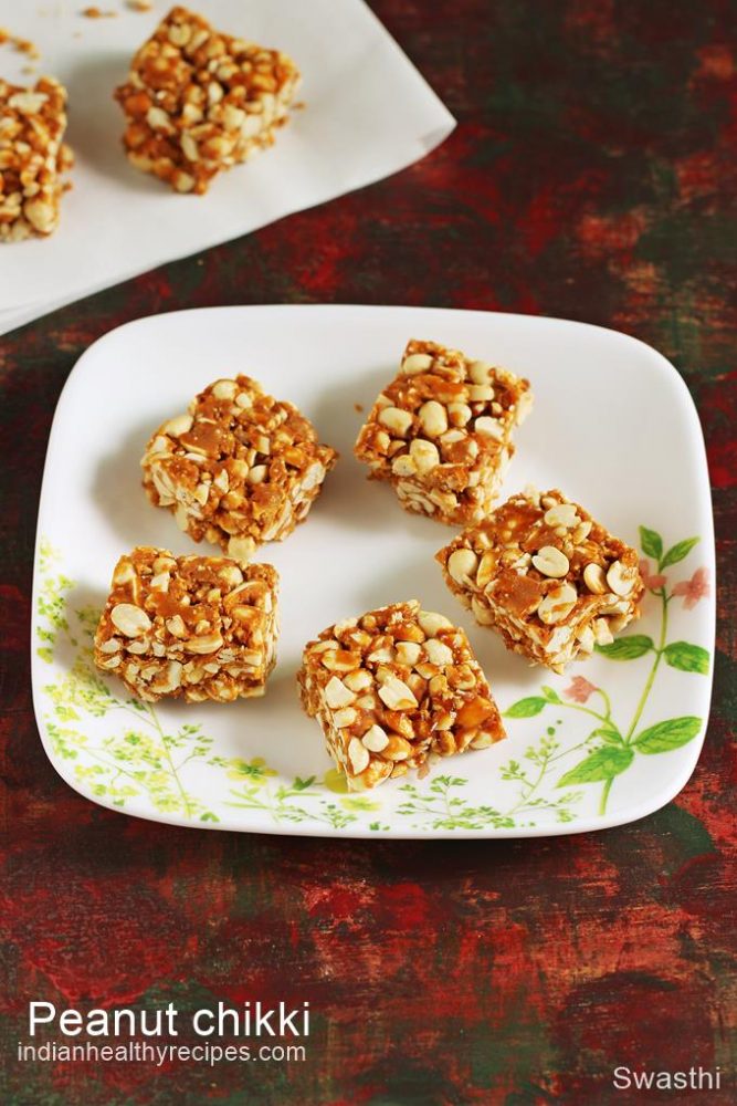 Chikki recipe | How to make chikki | Peanut chikki - Swasthi's Recipes