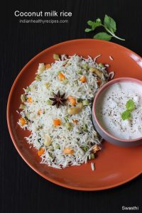 Coconut milk rice recipe - Swasthi's Recipes