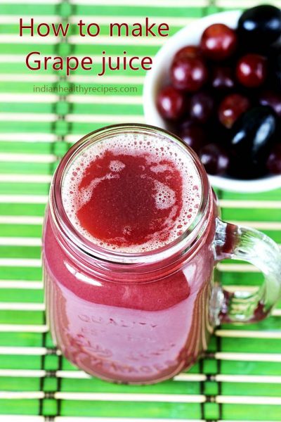 Grape juice recipe, How to make grape juice - Swasthi's Recipes
