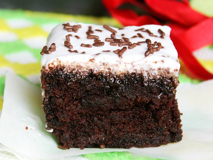 Chocolate poke cake recipe - Swasthi's Recipes