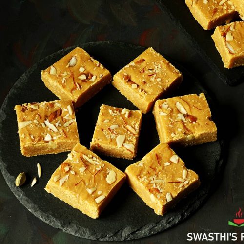 Besan burfi recipe (Besan barfi) - Swasthi's Recipes