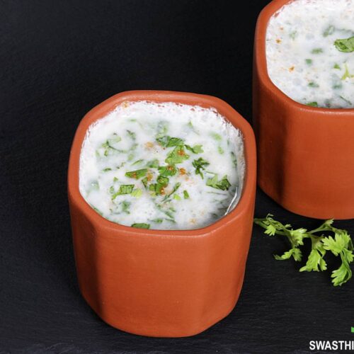 Chaas Recipe | Spiced Buttermilk - Swasthi's Recipes