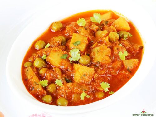 Aloo Matar Recipe | Aloo Mutter By Swasthi's Recipes