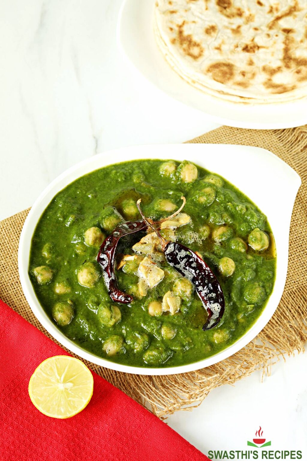 Chana Saag Recipe - Swasthi's Recipes