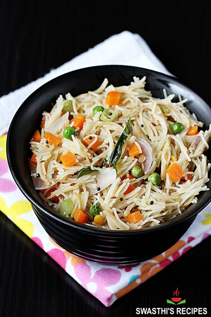 Semiya Upma Recipe | Vermicelli Upma - Swasthi's Recipes