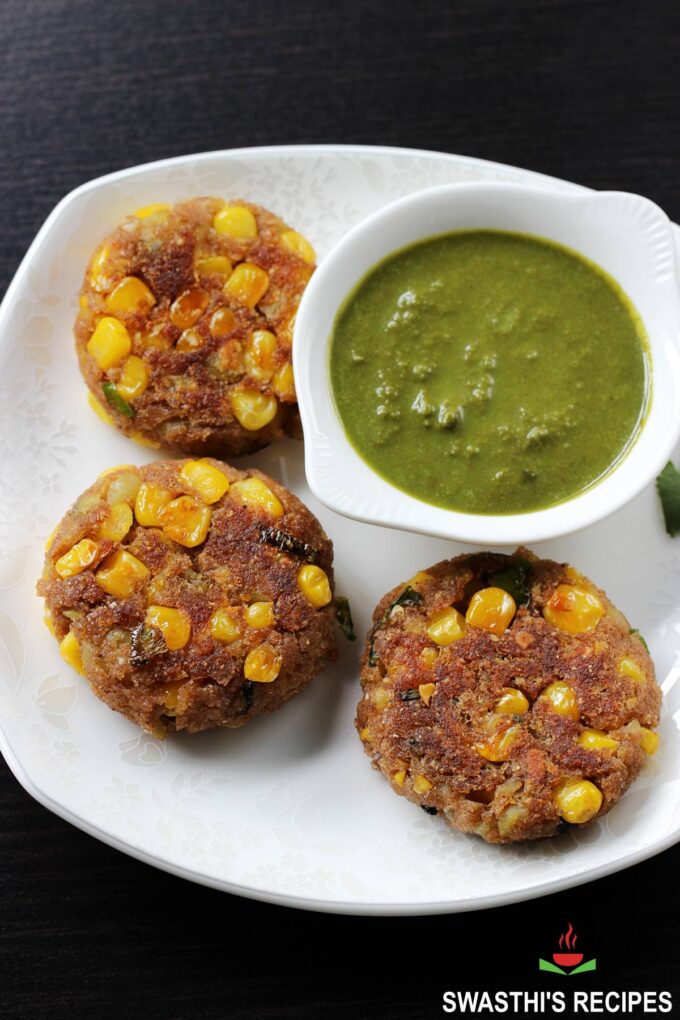 Corn cutlet - Corn patties - Swasthi's Recipes