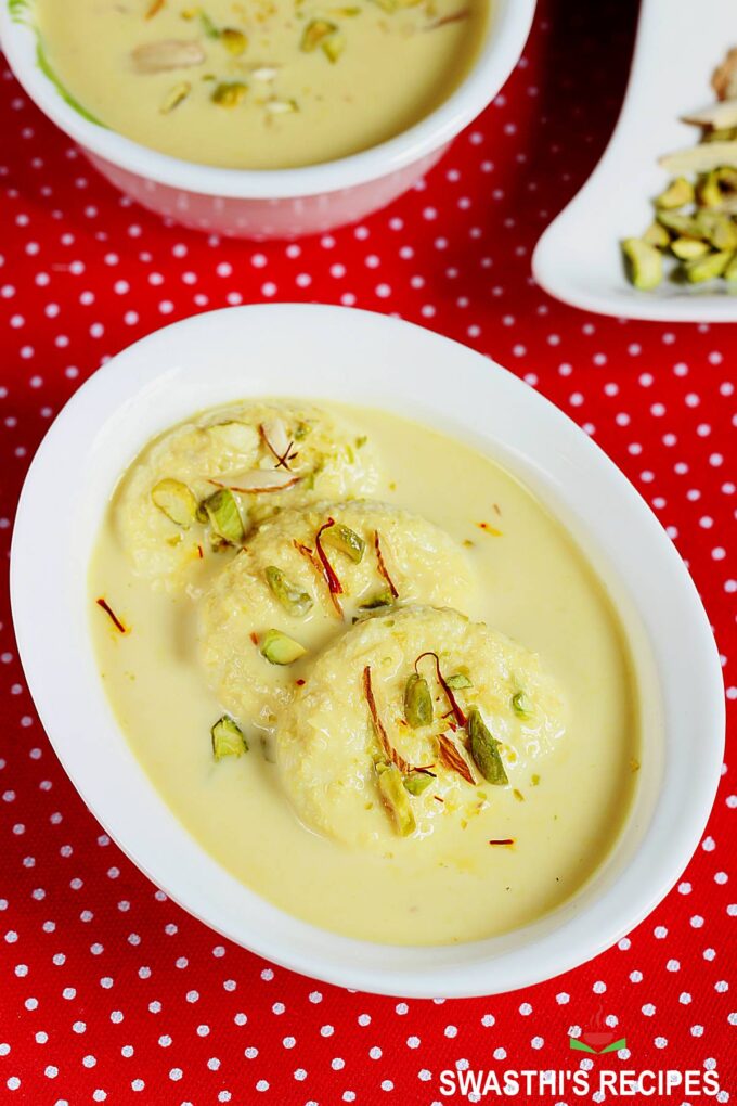 Rasmalai Recipe - Swasthi's Recipes