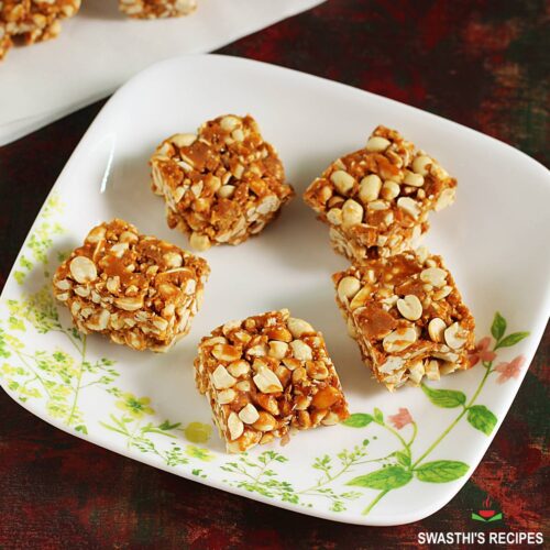 Peanut Chikki Recipe - Swasthi's Recipes