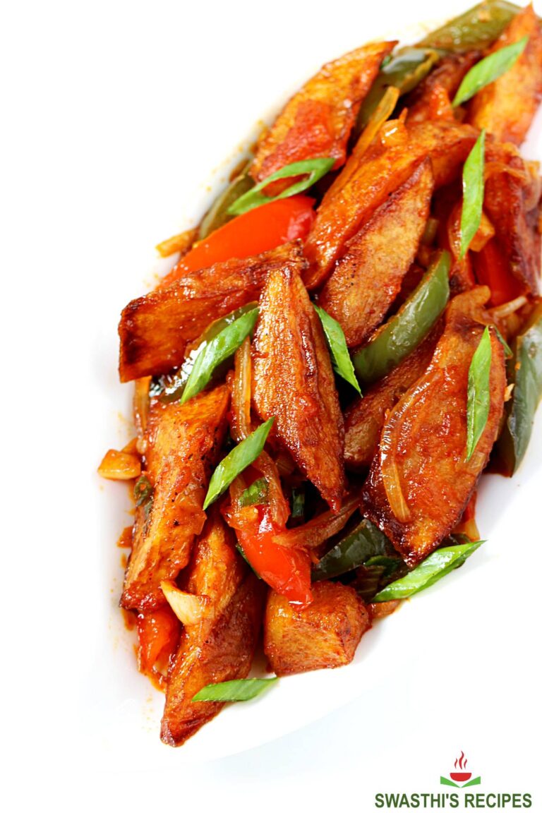 Chilli Potato Recipe | Chilli Aloo - Swasthi's Recipes