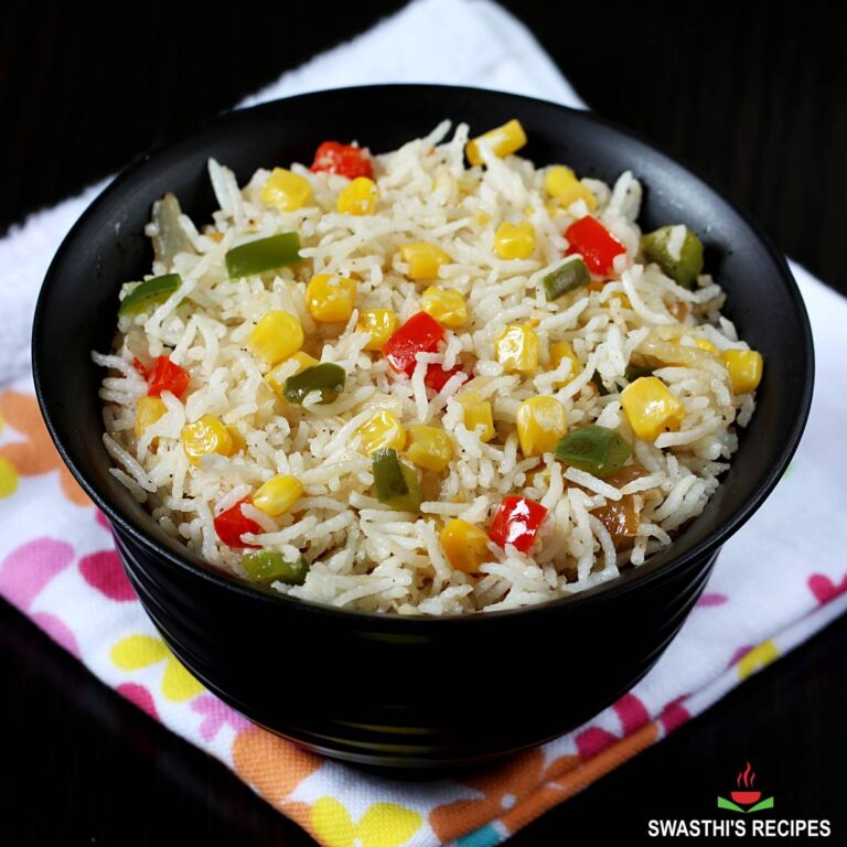 Corn Fried Rice Recipe By Swasthi's Recipes