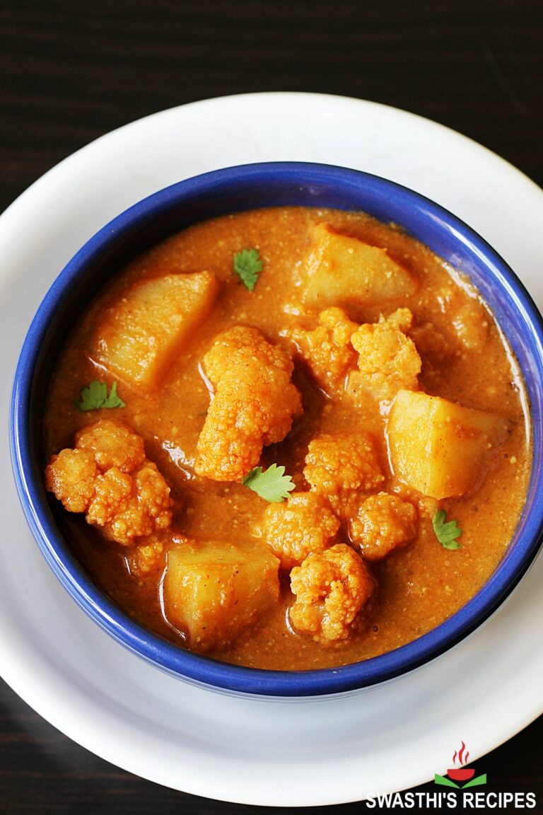 Aloo Gobi Recipe (Cauliflower Potato Curry) - Swasthi's Recipes