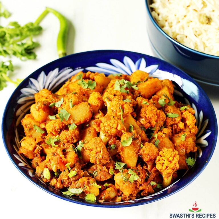 Aloo Gobi Recipe (Cauliflower Potato Curry) - Swasthi's Recipes