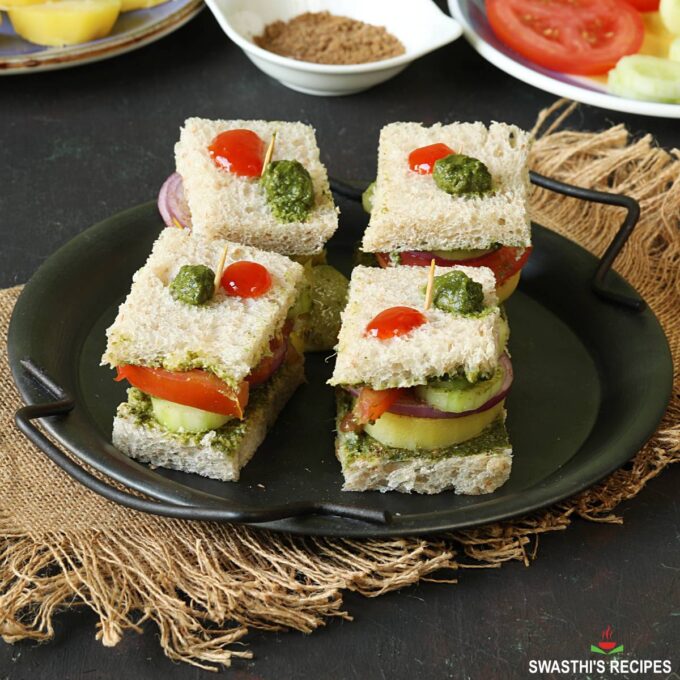 Bombay Sandwich Recipe - Swasthi's Recipes