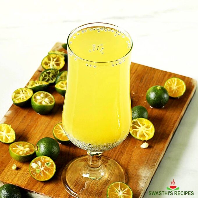 Basil Seed Drink (Sabja Seeds Drink) - Swasthi's Recipes