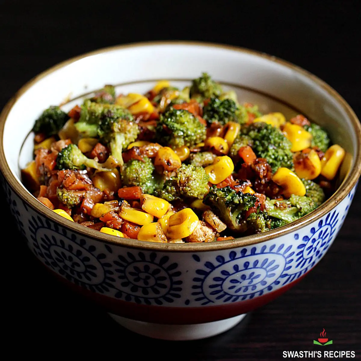 Broccoli Corn Carrot Stir Fry - Swasthi's Recipes