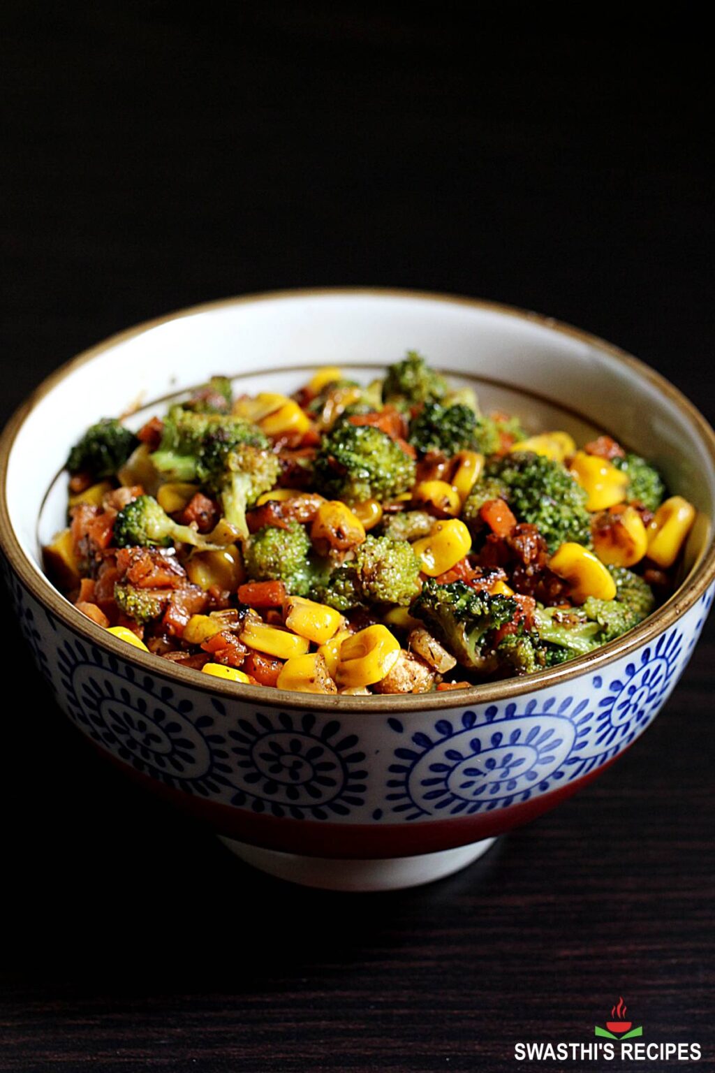 Broccoli Corn Carrot Stir Fry - Swasthi's Recipes