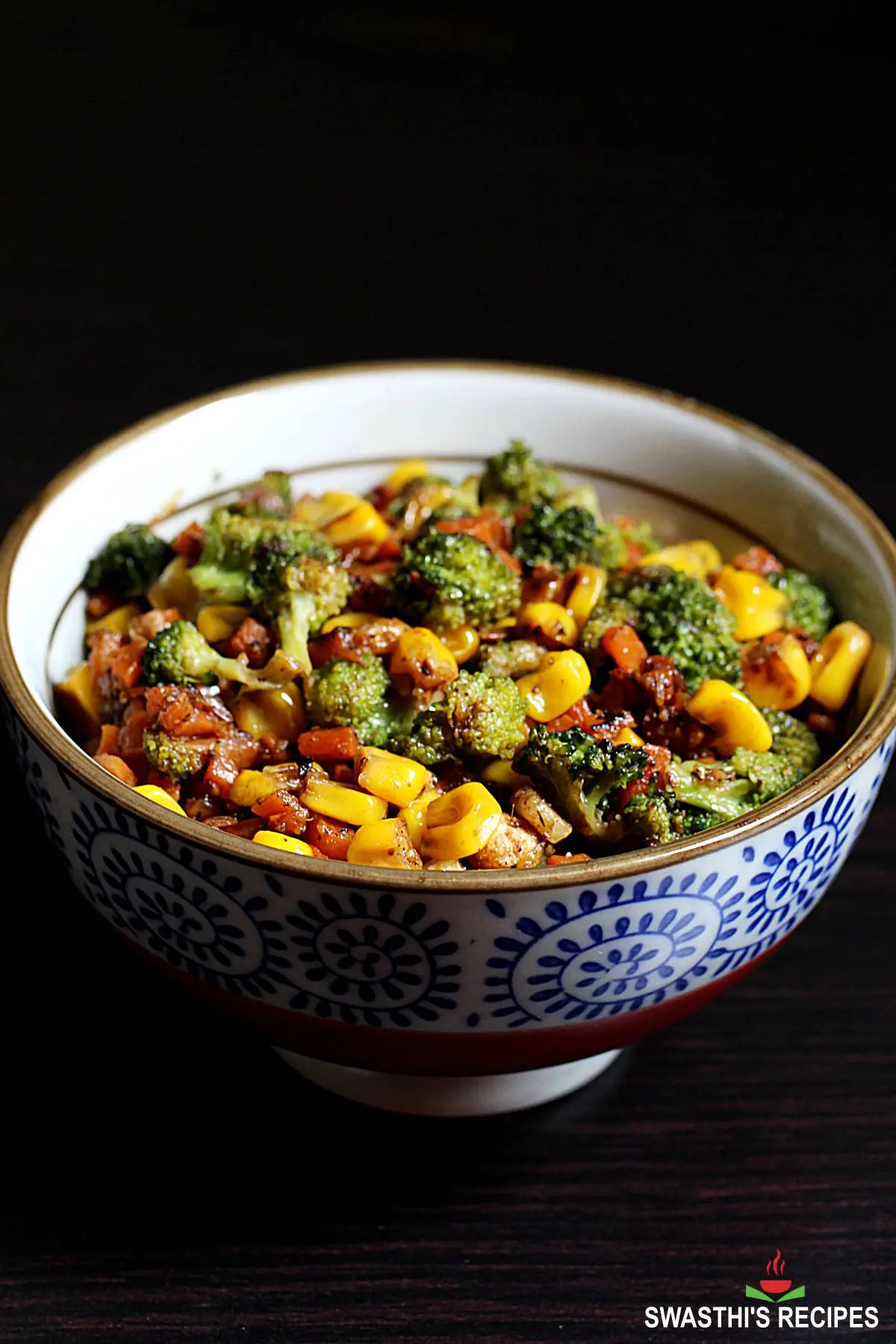 Broccoli Corn Carrot Stir Fry - Swasthi's Recipes