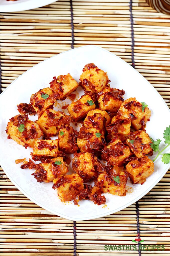 Garlic Paneer Recipe (Quick Paneer Starter) - Swasthi's Recipes