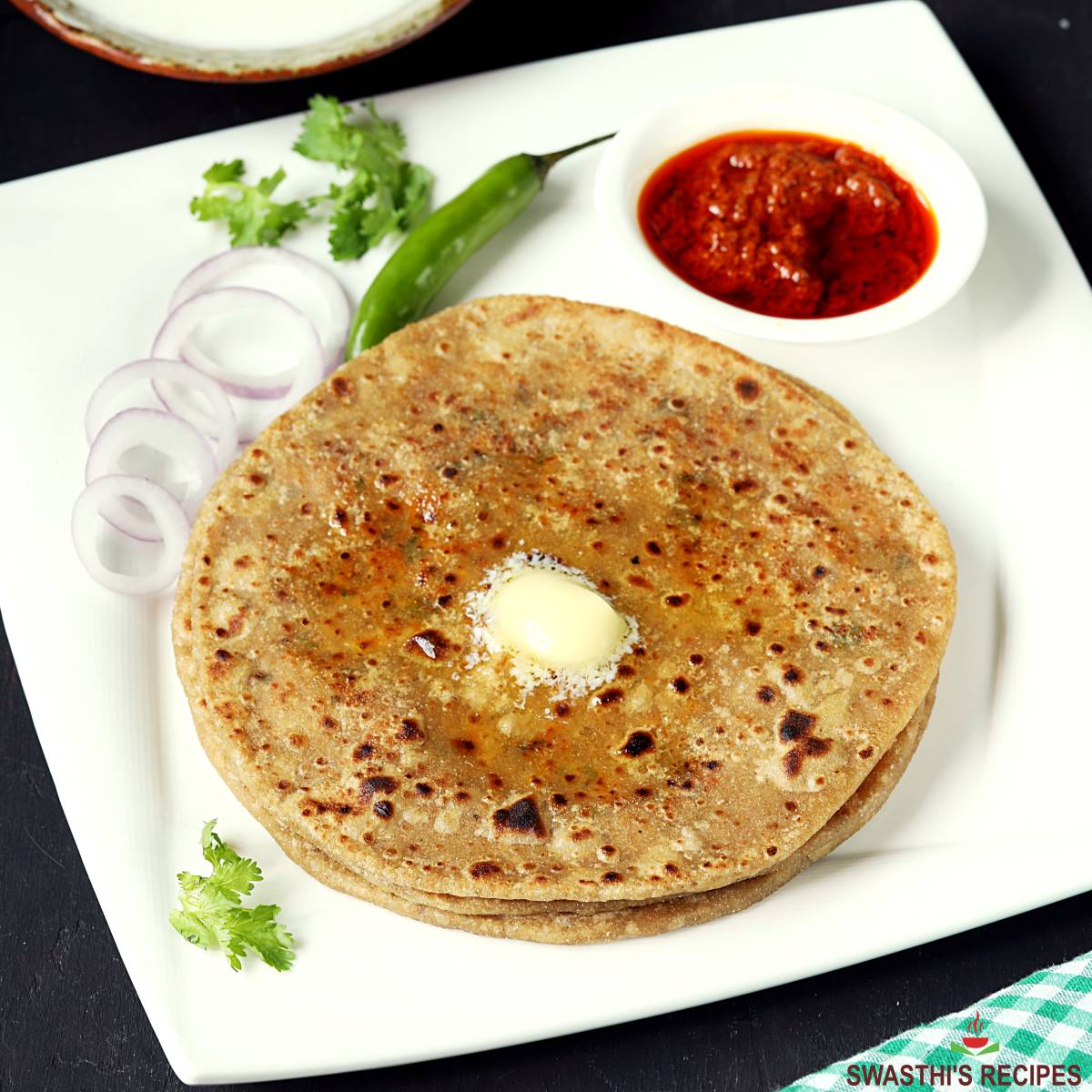 Paneer Paratha Recipe (Plain & Stuffed) - Swasthi's Recipes