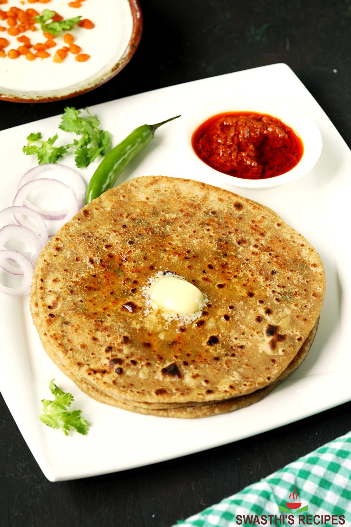 Paneer Paratha Recipe (Plain & Stuffed) - Swasthi's Recipes