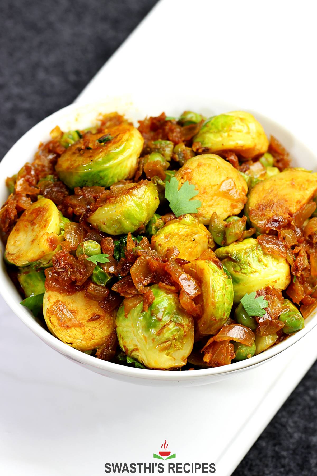 Brussel Sprouts Curry (Indian Sabzi) - Swasthi's Recipes