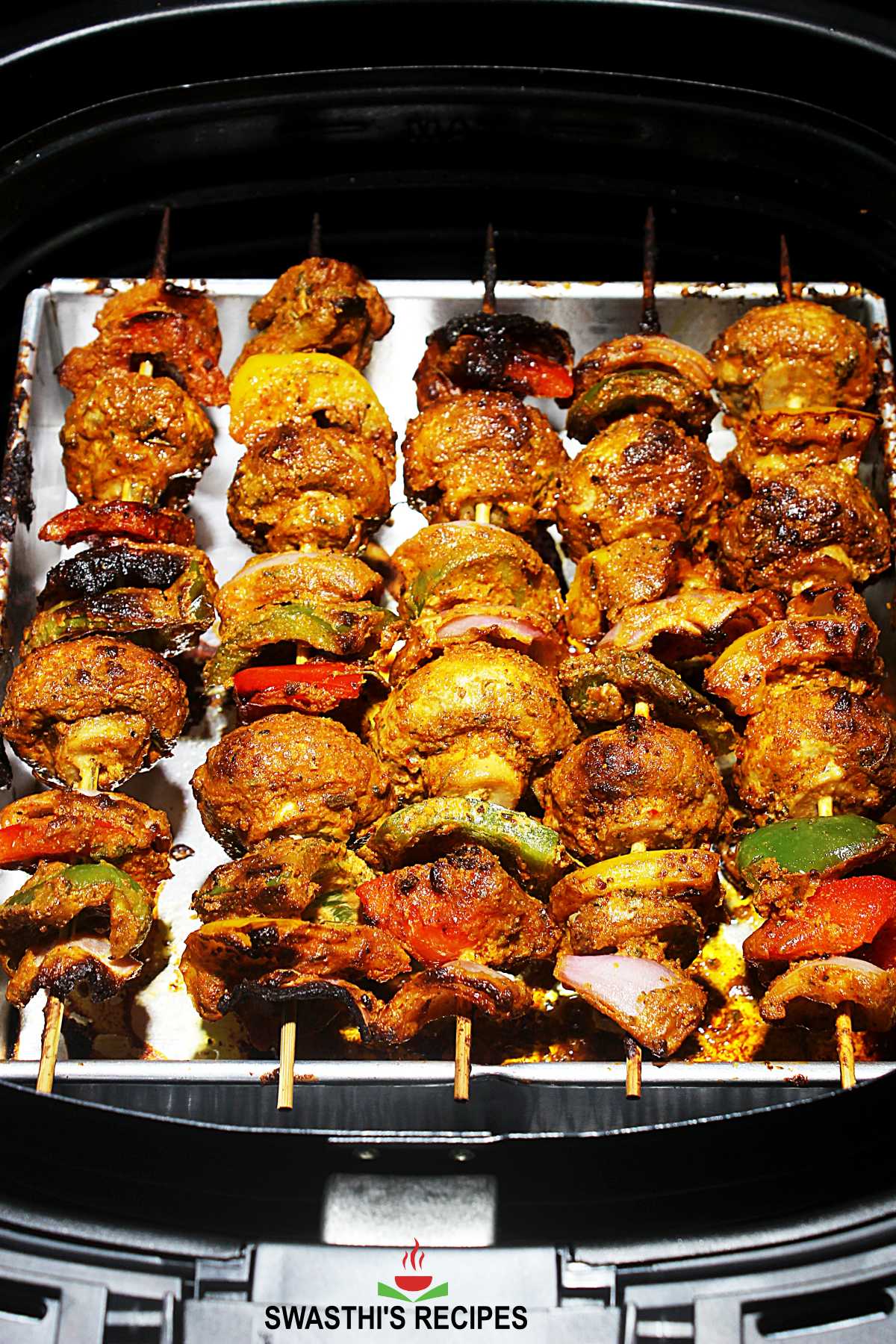 Tandoori Mushroom Tikka Recipe - Swasthi's Recipes