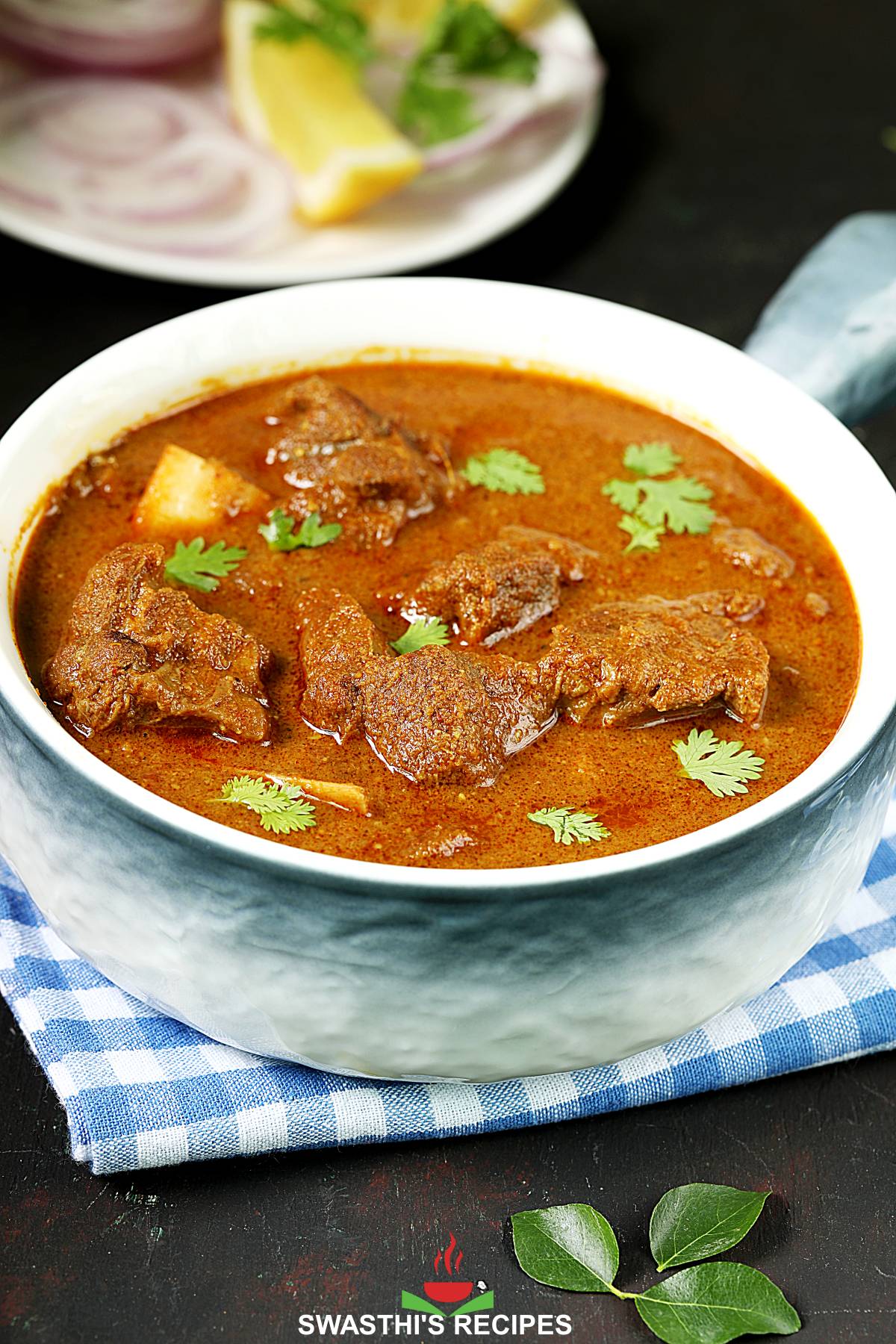 Goat Curry Recipe (Chettinad Goat Kulambu) - Swasthi's Recipes