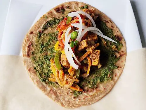 Paneer Kathi Roll Recipe - Swasthi's Recipes