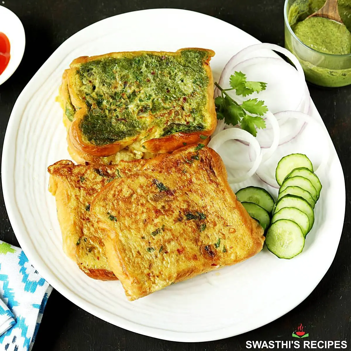 Savory French Toast (Spicy Masala French Toast) - Swasthi's Recipes