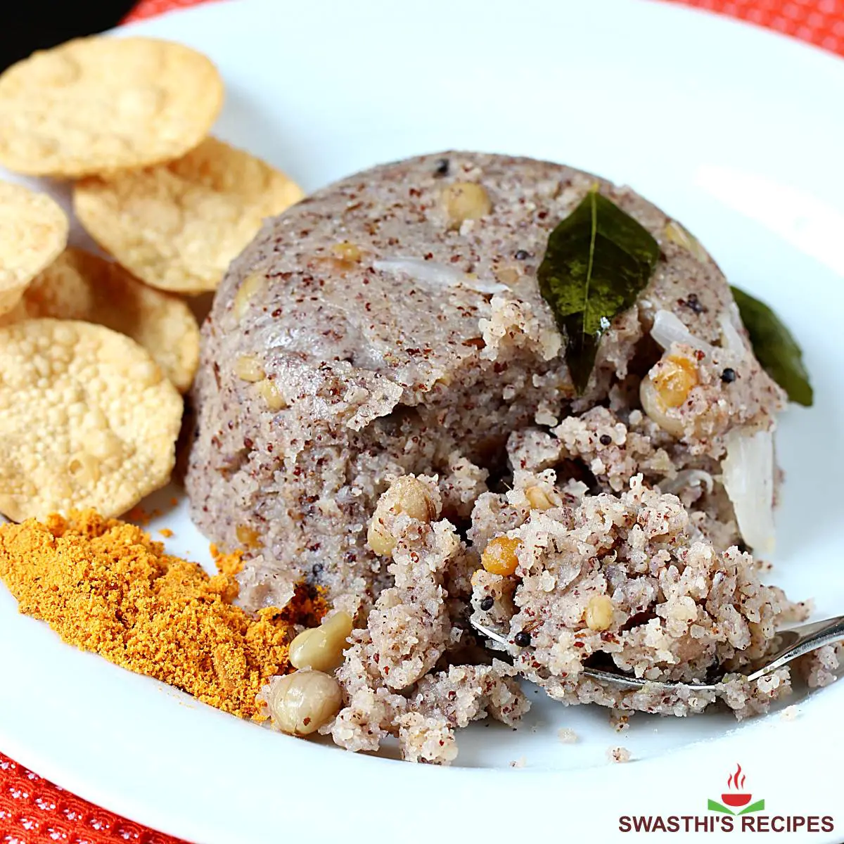 Ragi Rava Upma Recipe - Swasthi's Recipes