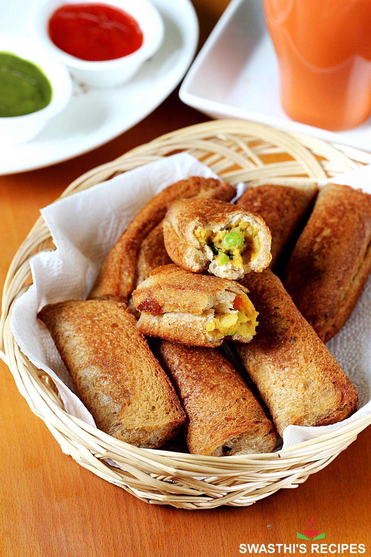 Bread Roll Recipe Swasthi s Recipes