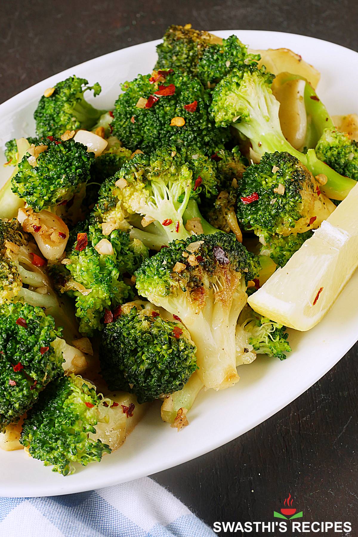 Garlic Broccoli Recipe - Swasthi's Recipes